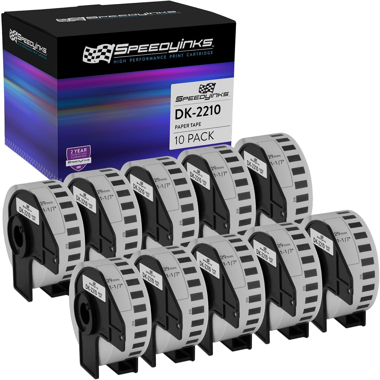 Speedy s Compatible Paper Tape Replacement for DK-2210 (White, 10-Pack ...