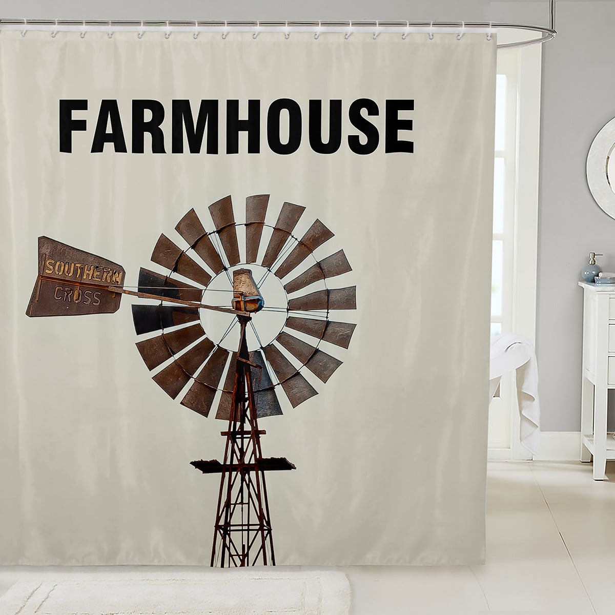 Spefrowx Windmill Shower Curtain Toddler Bathroom Shower Curtain Sets ...