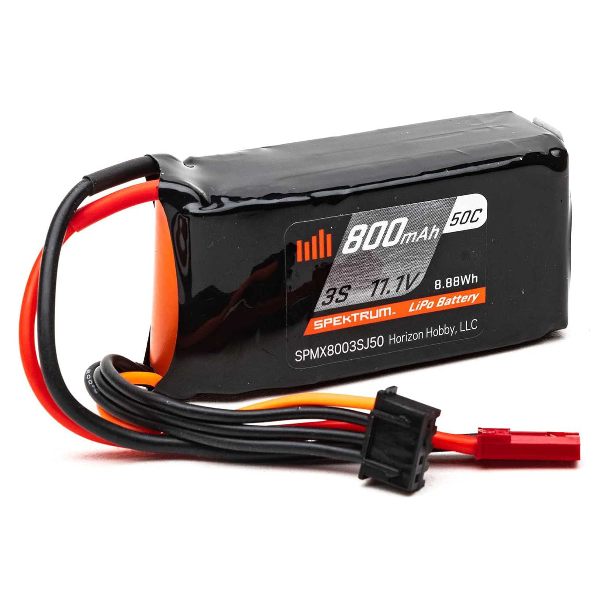 Spektrum 3S 11.1V 800mAh 50C Li-Po JST-RCY SPMX8003SJ50 Airplane ...