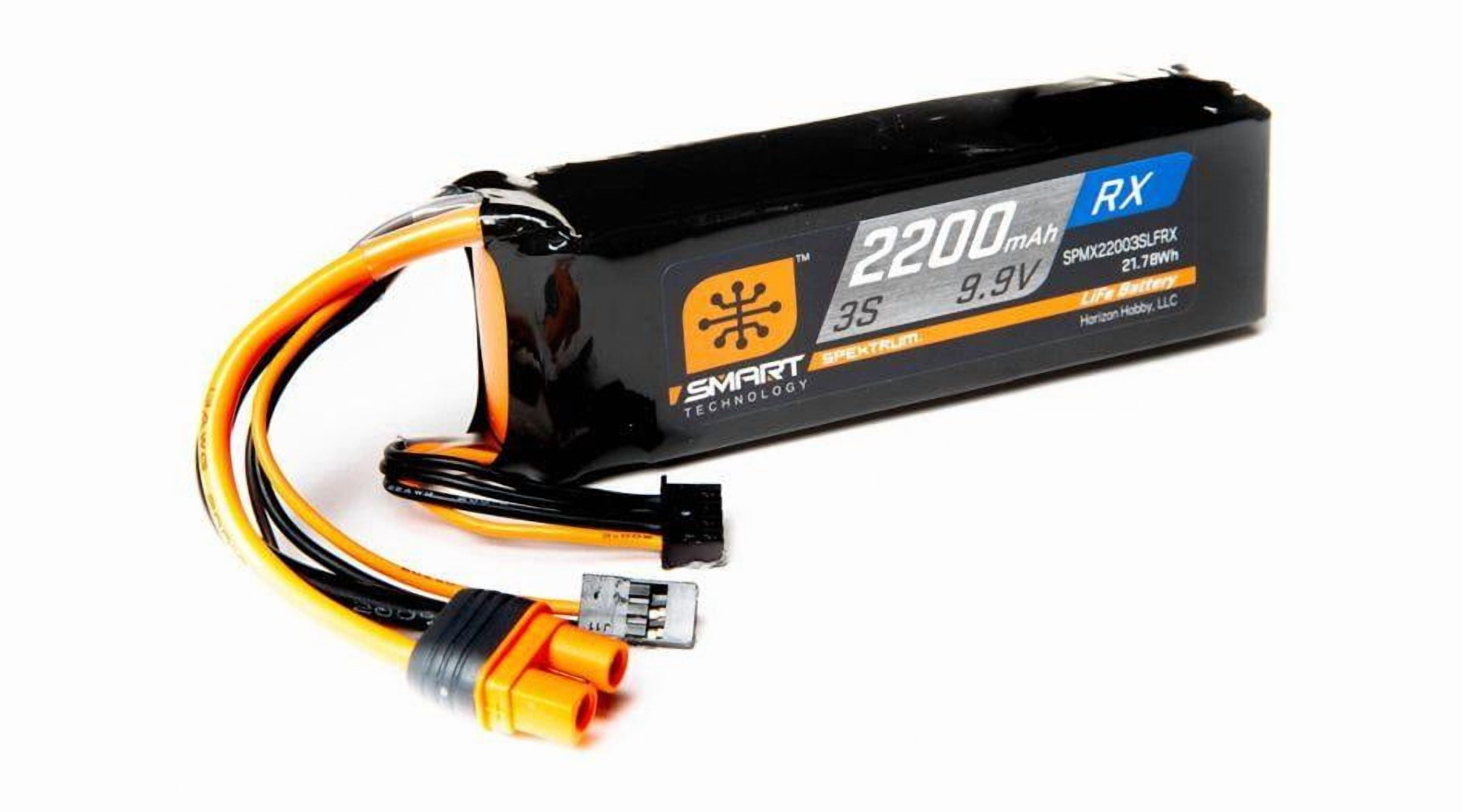 Spektrum 2200mAh 3S 9.9V Smart LiFe ECU Battery IC3 SPMX22003SLFRX - Walmart.com