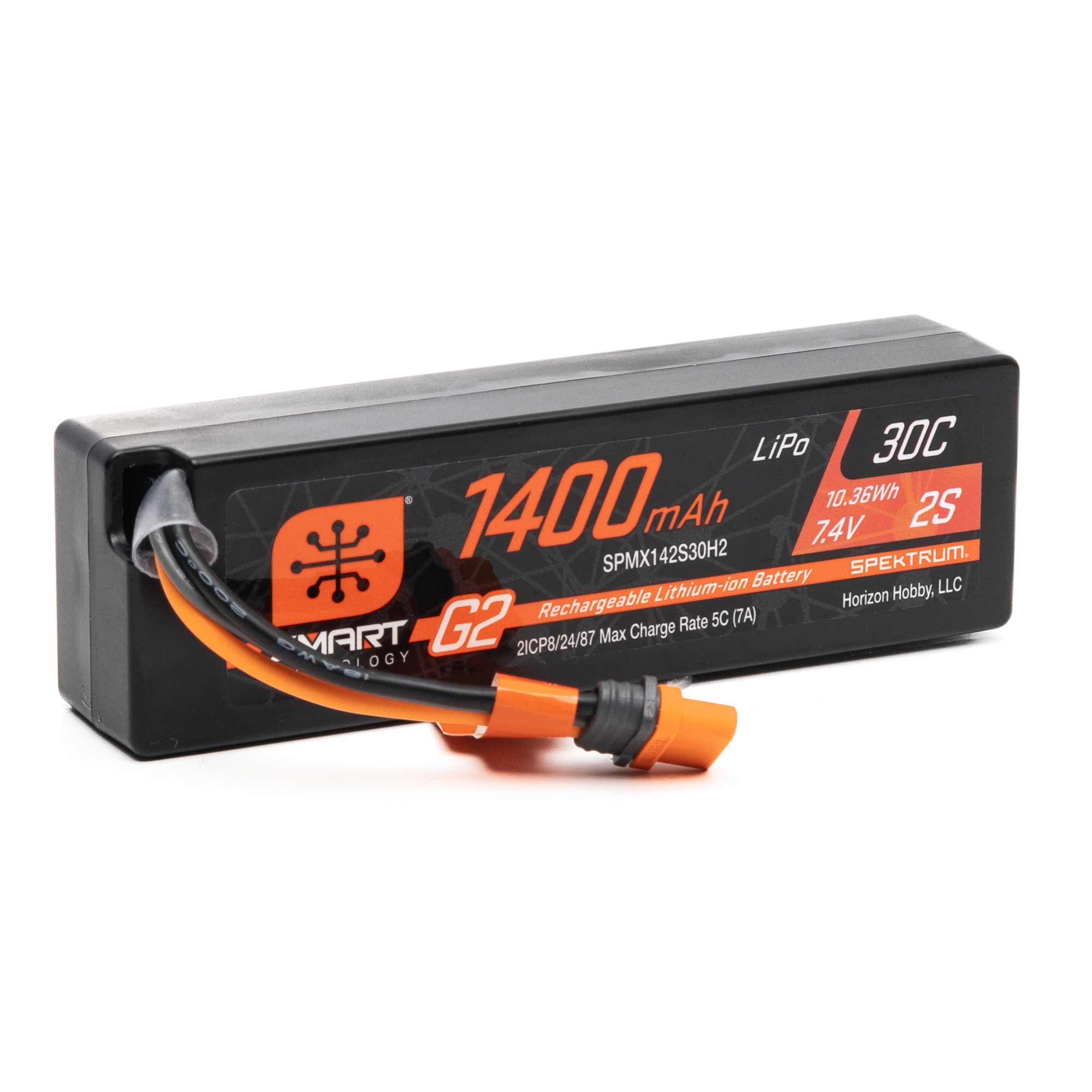 Spektrum Accessories 1400mAh 2S 7.4V Smart G2 30C LiPo Battery, IC2 ...