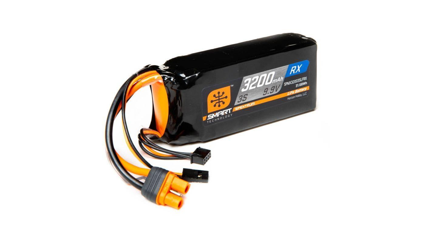 Spektrum 3200mAh 3S 9.9V Smart LiFe ECU Battery IC3 SPMX32003SLFRX ...