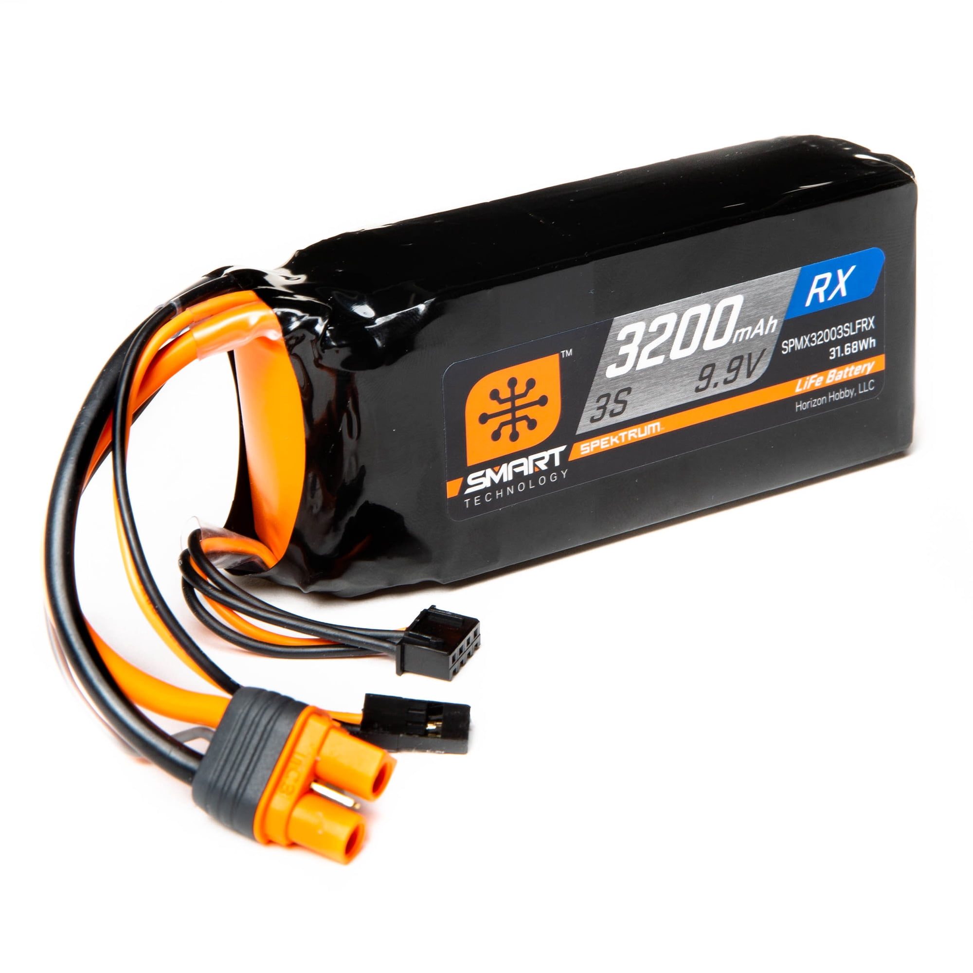 Spektrum Accessories 3200mAh 3S 9.9V Smart LiFe ECU Battery IC3 ...