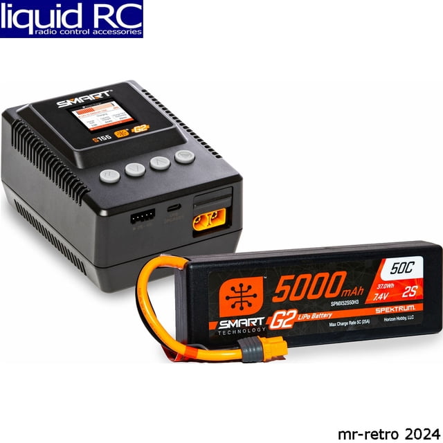 Spektrum Accessories Smart 2S G2 LiPo Battery & S155 Charger Bundle ...