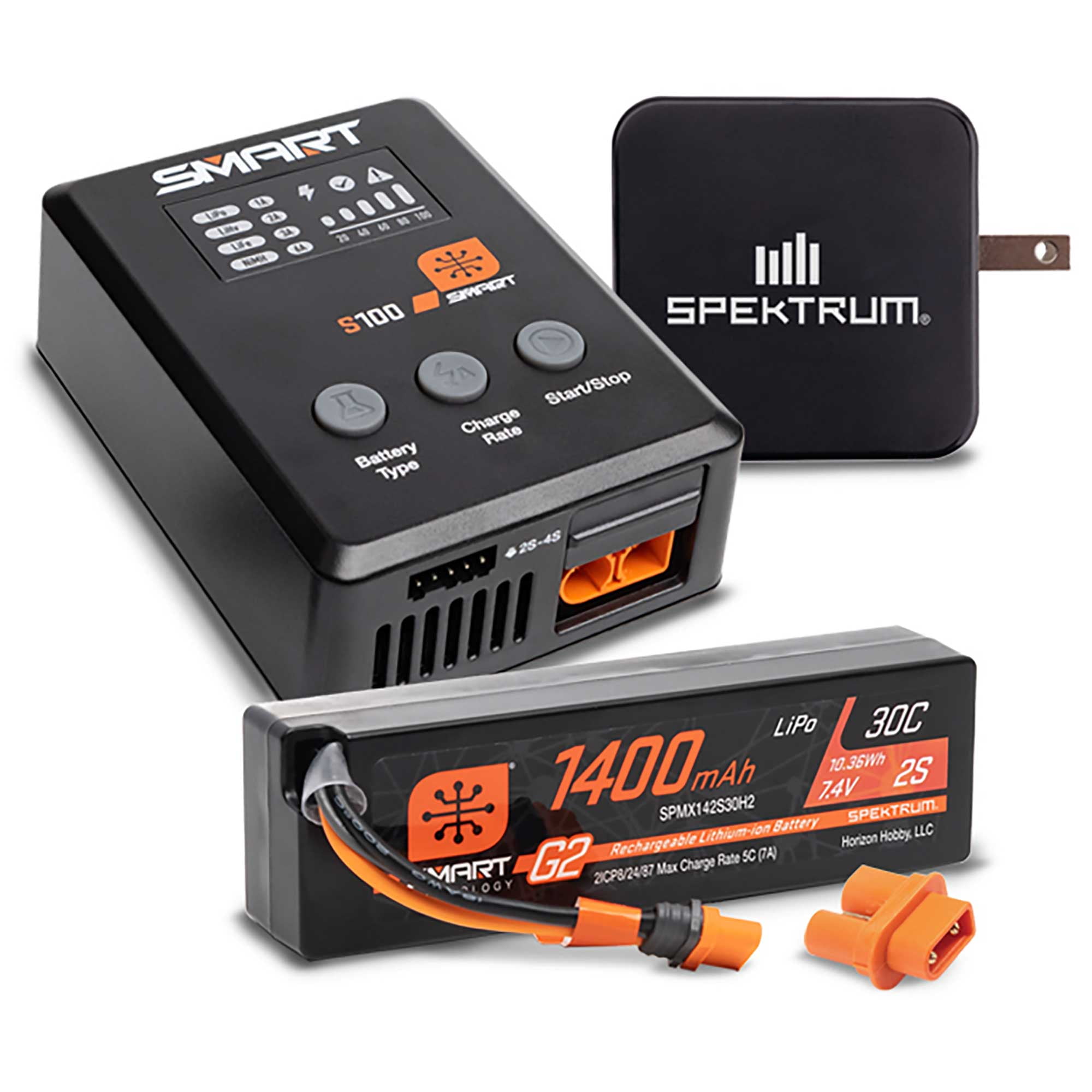 Spektrum Accessories Smart Powerstage Bundle 1400mAh 2S 30C LiPo ...
