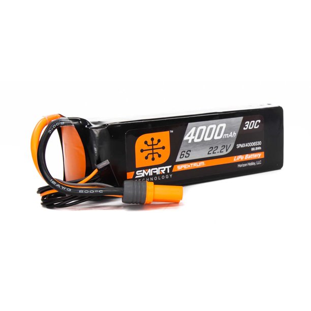 Spektrum Accessories 4000mAh 6S 22.2V Smart LiPo Battery 30C IC5 ...