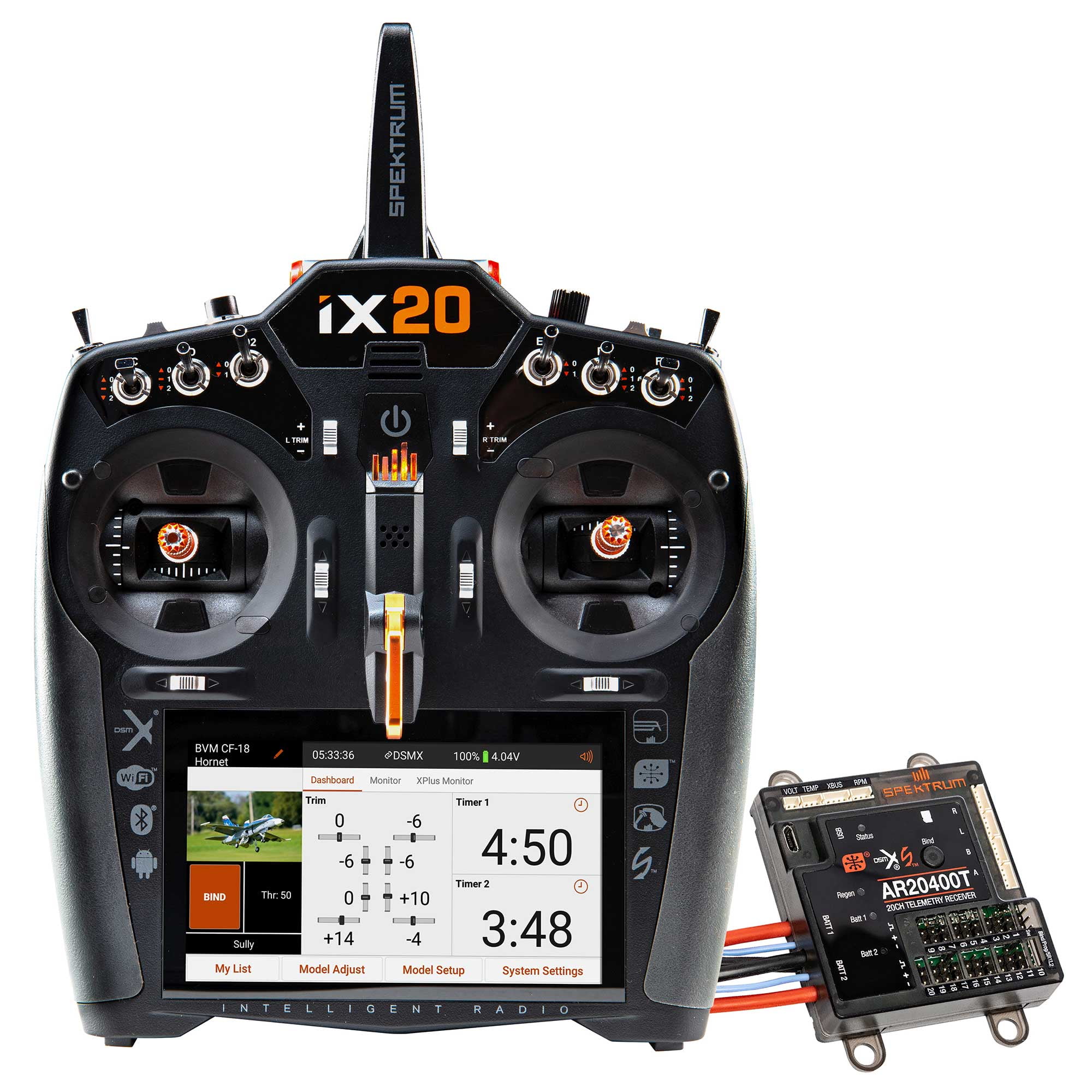 Spektrum iX20 Transmitter Combo w/ AR20400T PowerSafe RX SPMR20100C ...