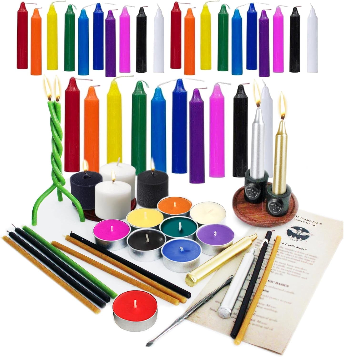Spell Candles, Multi-Colored Candles, Witchcraft Candles Box, 67 ...