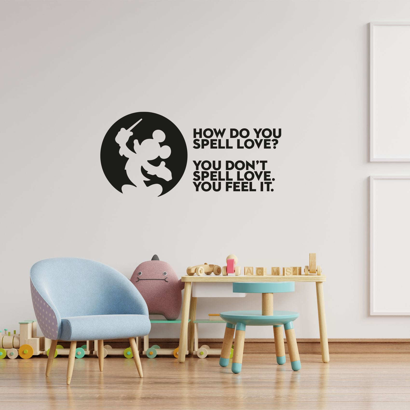 Spell Love Mickey Mouse Quote Disney Cartoon Quotes Wall Sticker Art ...