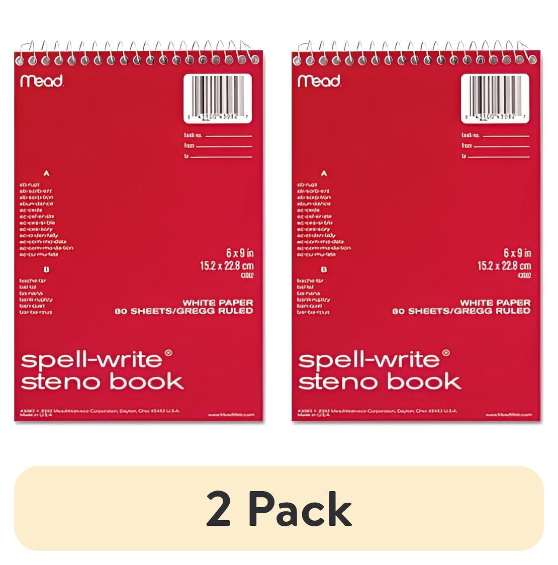(2 pack) Spell-Write Wirebound Steno Book Gregg Rule, 6 x 9, White, 80 ...