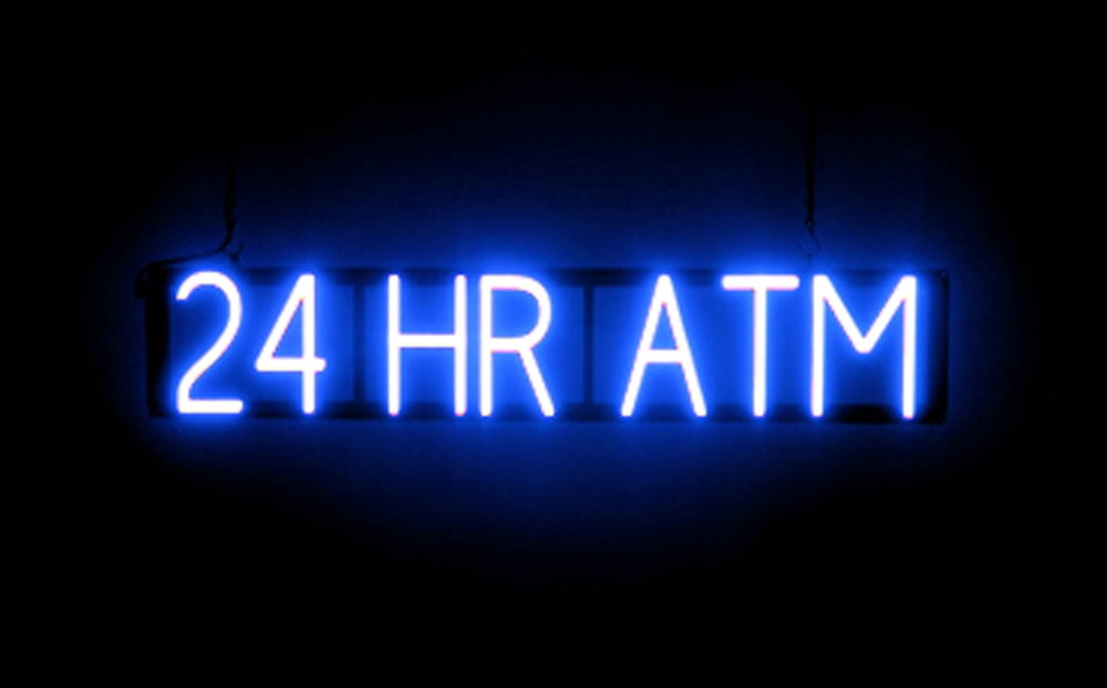 SpellBrite 24 HR ATM Neon-LED Sign for Business. 32.8" x 6.3" Ultra ...