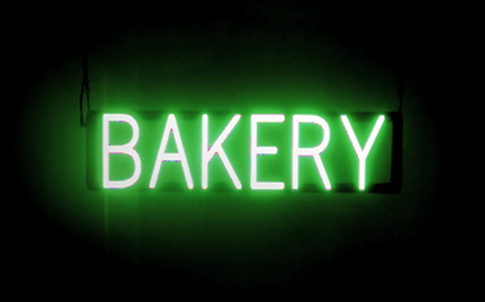 SpellBrite BAKERY LED Sign for Business. 24.4" x 6.3" Green BAKERY Sign ...