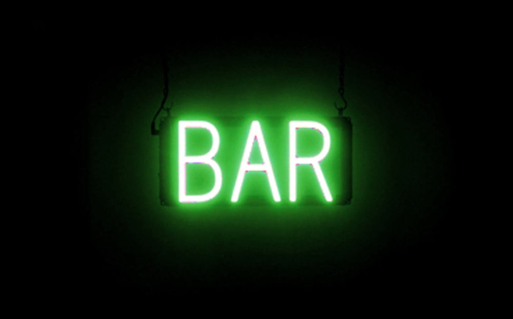 SpellBrite BAR LED Sign for Business. 13.4" x 6.3" Green BAR Sign Has ...