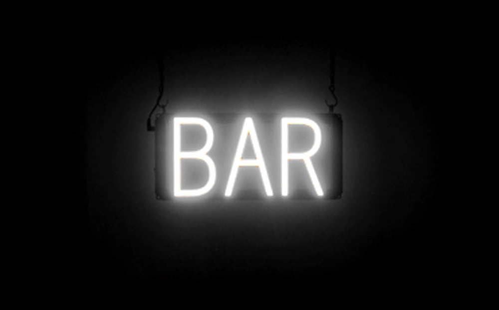 SpellBrite BAR LED Sign for Business. 13.4" x 6.3" White BAR Sign Has ...