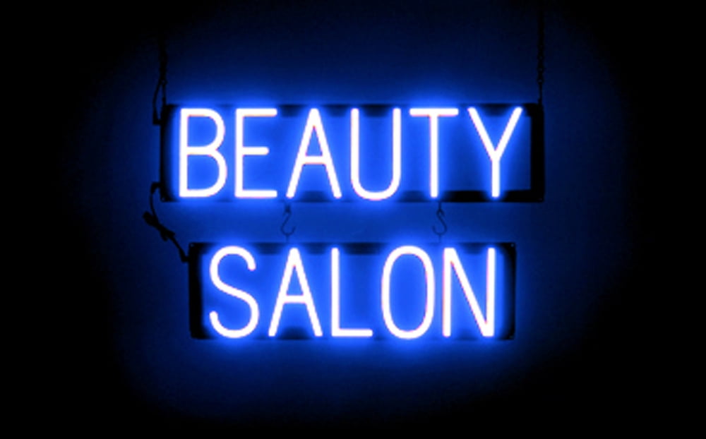 SpellBrite BEAUTY SALON LED Sign for Business. 24.0" x 15.0" Blue ...