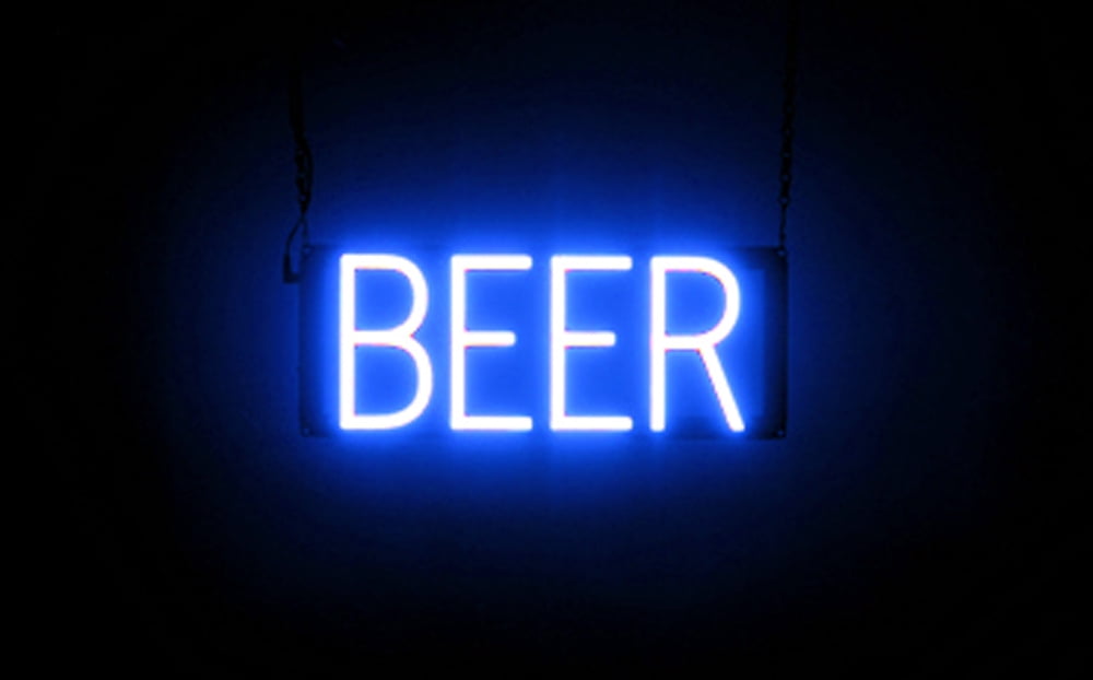 SpellBrite BEER LED Sign for Business. 15.7" x 6.3" Blue BEER Sign Has ...