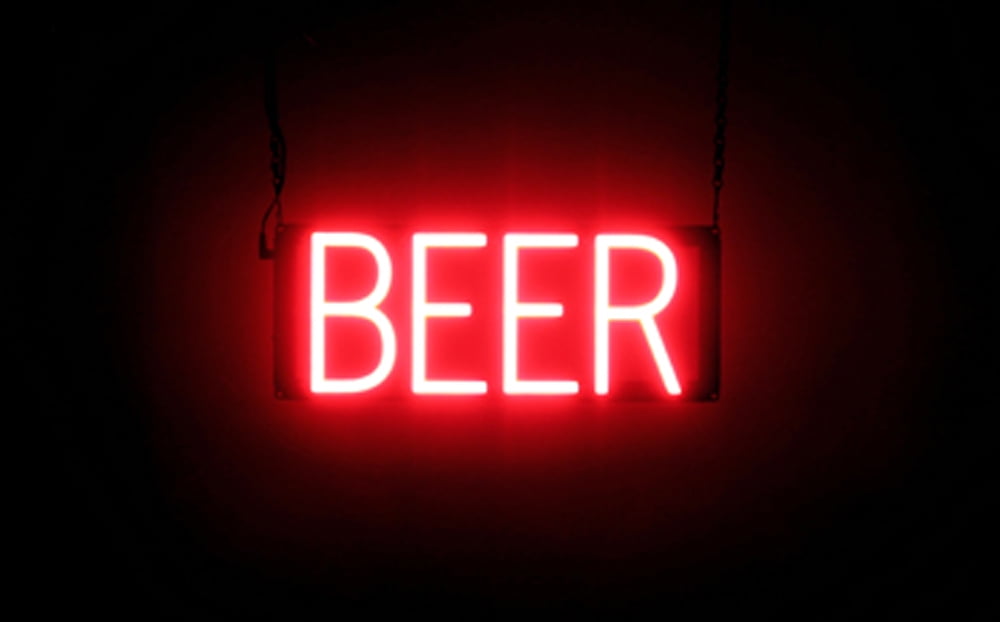SpellBrite BEER LED Sign for Business. 15.7" x 6.3" Red BEER Sign Has ...