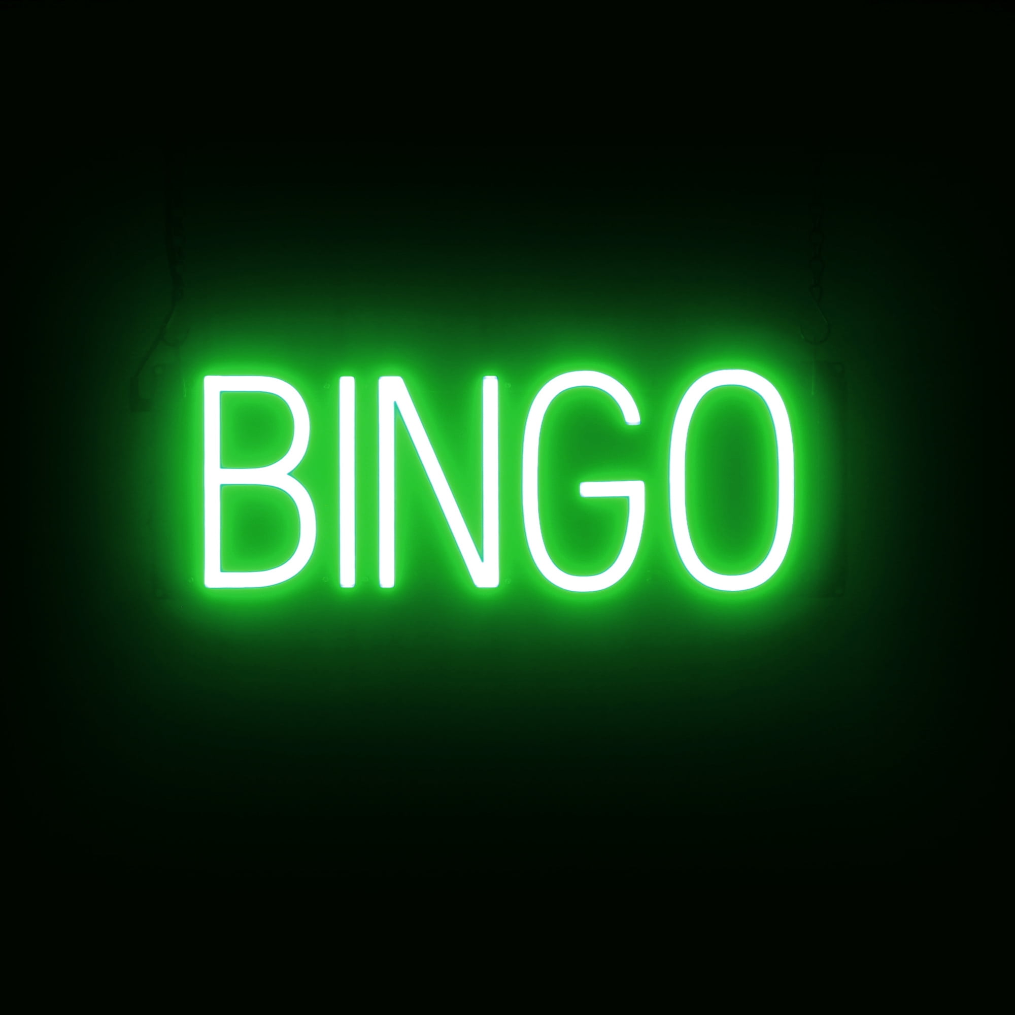 SpellBrite BINGO LED Sign for Business. 18.3" x 6.3" Green BINGO Sign ...