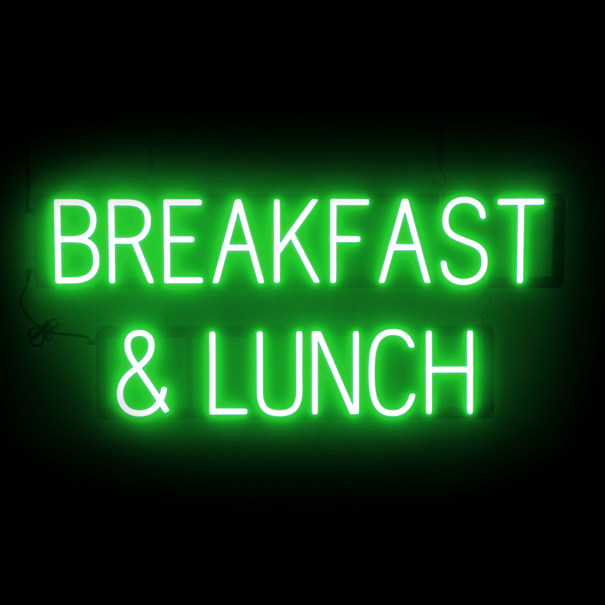 SpellBrite BREAKFAST & LUNCH LED Sign for Business. 35.1" x 15.0" Green ...