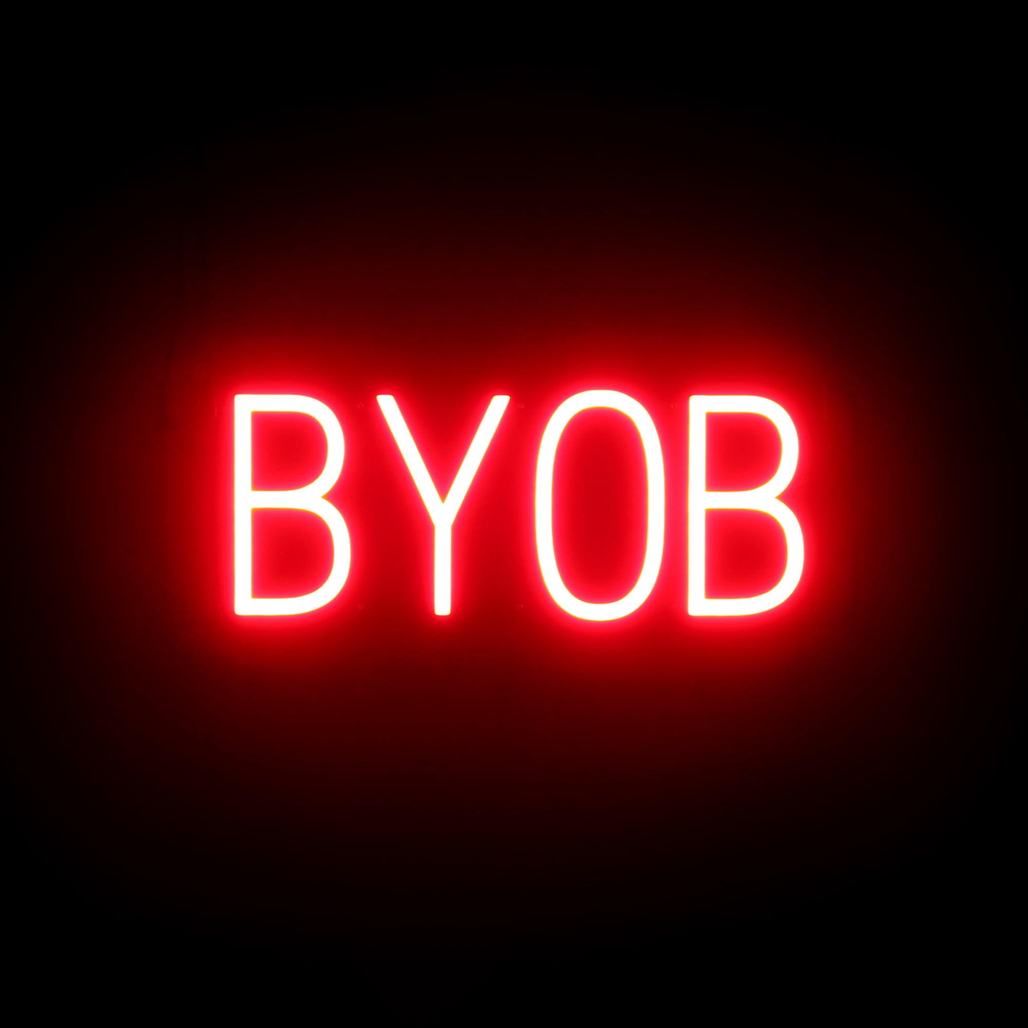 SpellBrite BYOB LED Sign for Business. 17.2" x 6.3" Red BYOB Sign Has ...