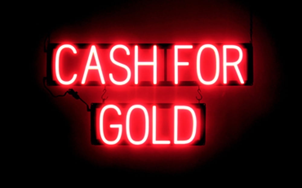 SpellBrite CASH FOR GOLD LED Sign for Business. 30.3" x 15.0" Red CASH ...