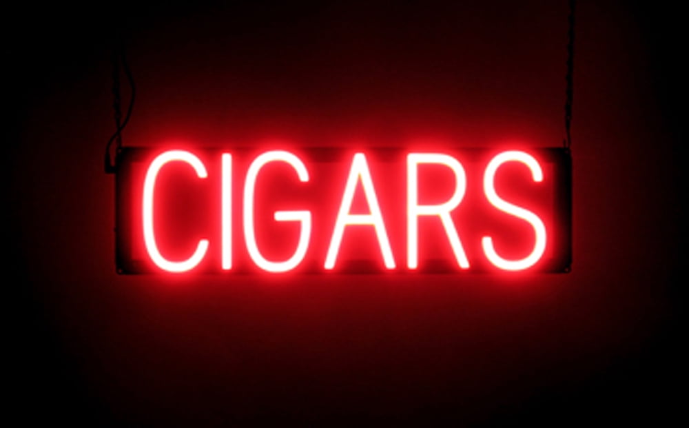 SpellBrite CIGARS LED Sign for Business. 22.3" x 6.3" Red CIGARS Sign ...
