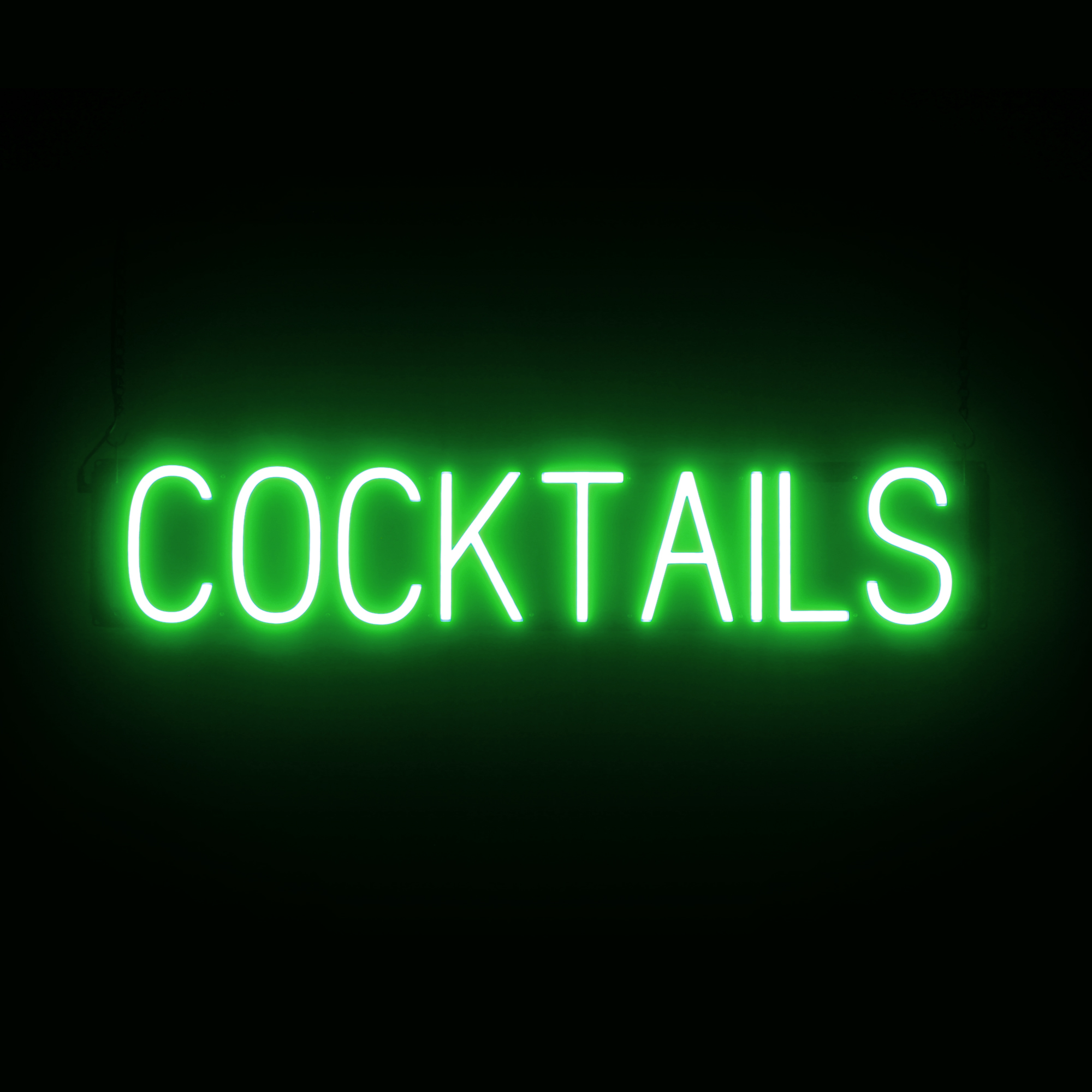 SpellBrite COCKTAILS LED Sign for Business. 33.1" x 6.3" Green ...