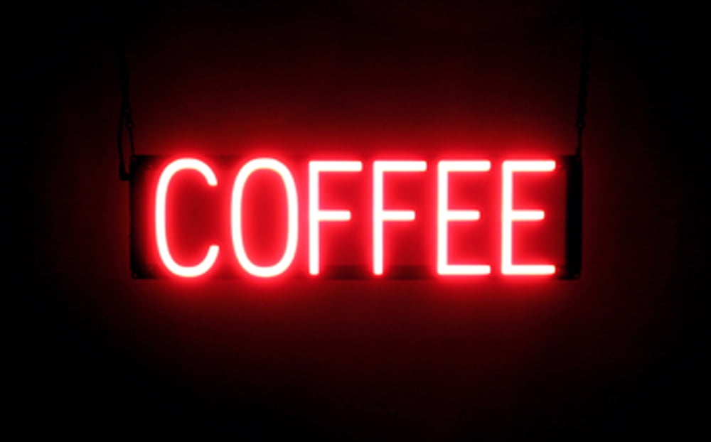 SpellBrite COFFEE LED Sign for Business. 22.7" x 6.3" Red COFFEE Sign ...