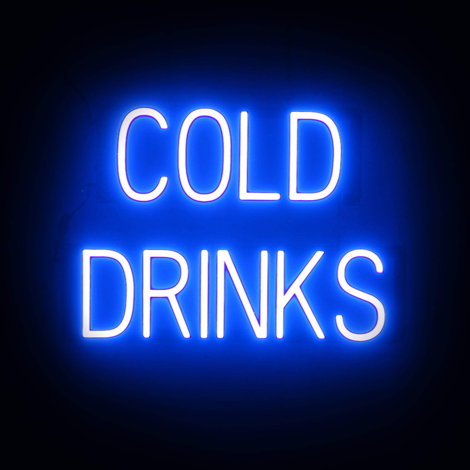 SpellBrite COLD DRINKS LED Sign for Business. 21.9" x 15.0" Blue COLD ...