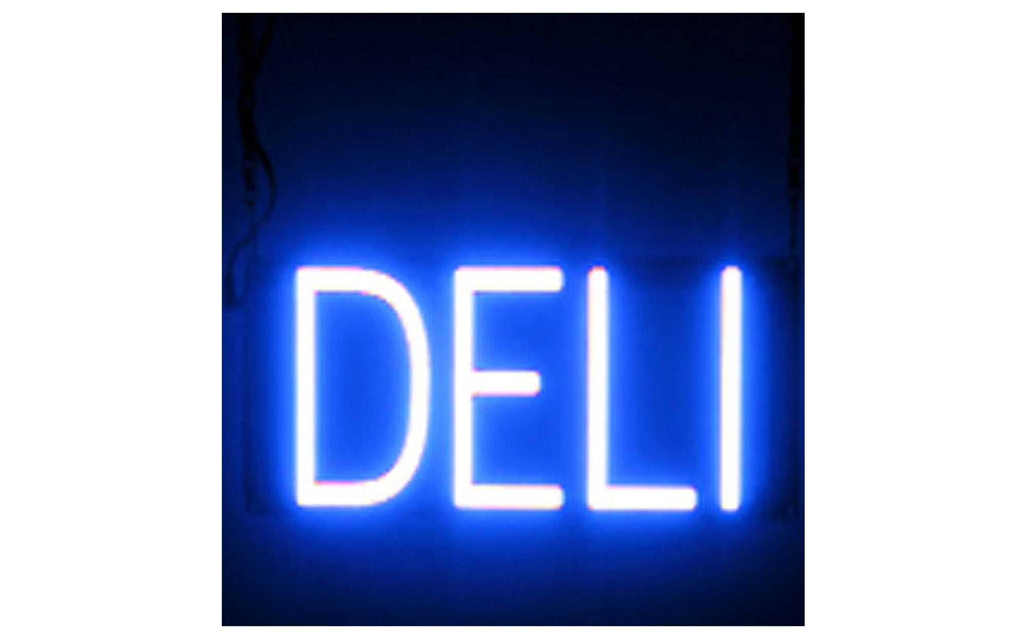 SpellBrite DELI LED Sign for Business. 13.4" x 6.3" Blue DELI Sign Has ...