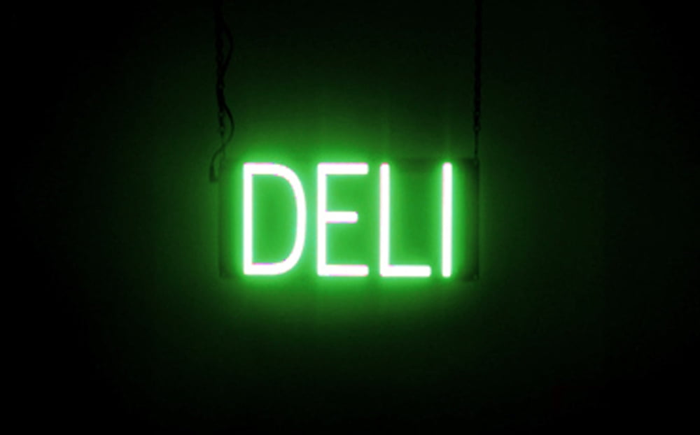 SpellBrite DELI LED Sign for Business. 13.4" x 6.3" Green DELI Sign Has ...