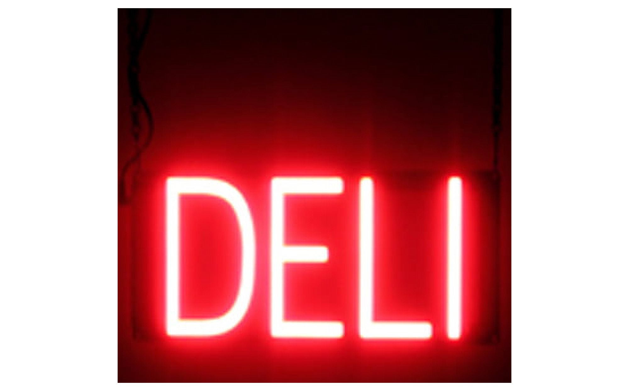 SpellBrite DELI LED Sign for Business. 13.4" x 6.3" Red DELI Sign Has ...