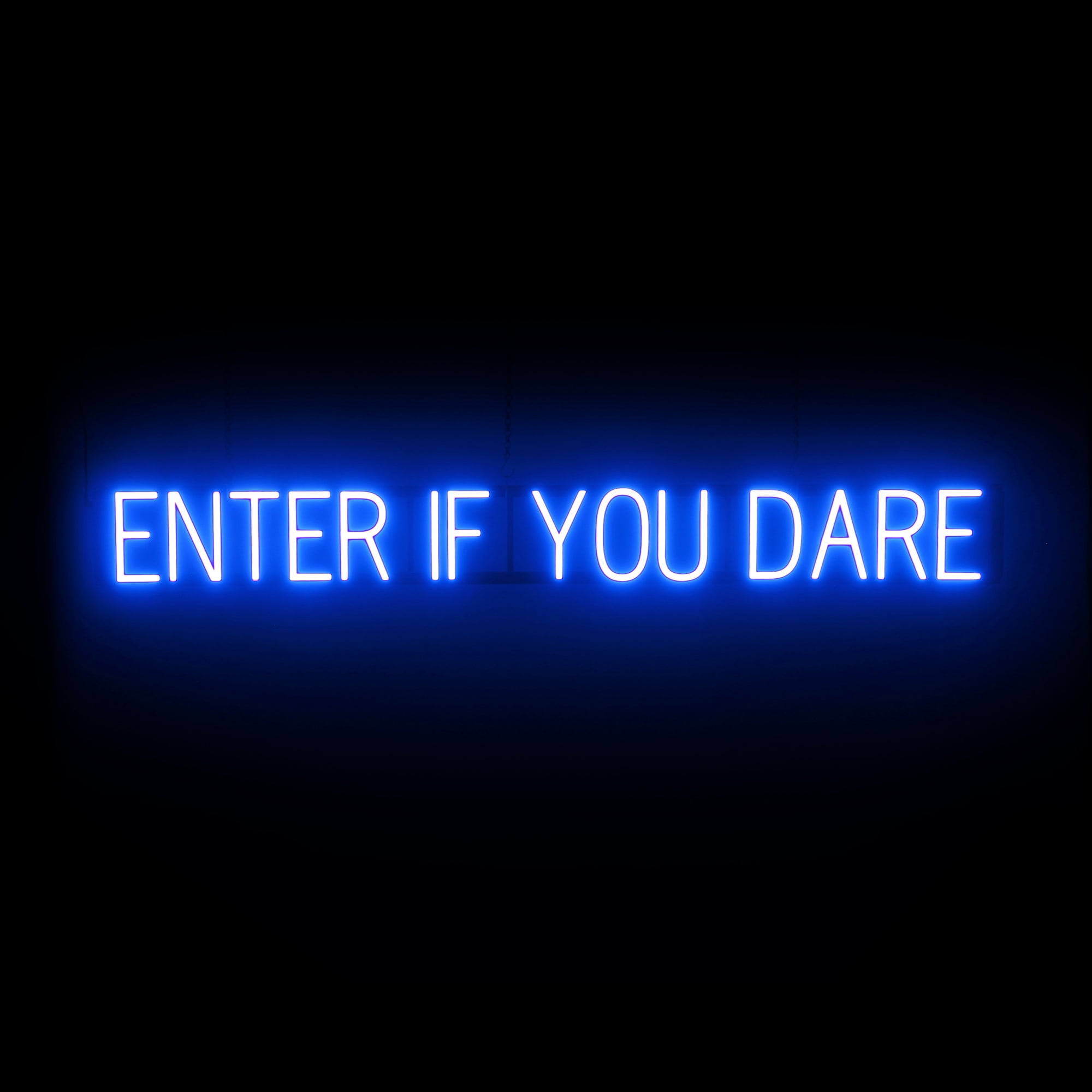 SpellBrite ENTER IF YOU DARE LED Sign for Business. 56.4" x 6.3" Blue ...
