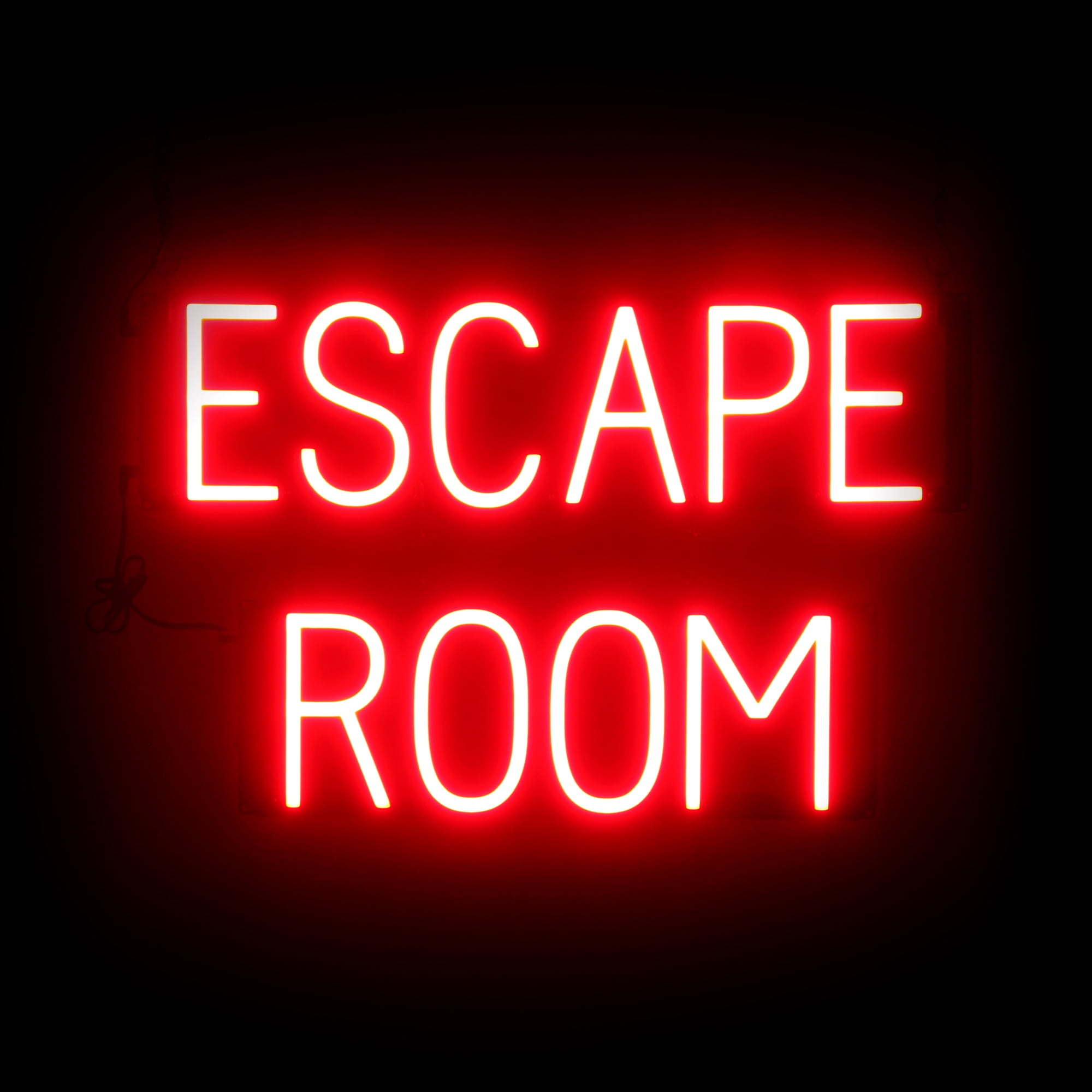SpellBrite ESCAPE ROOM LED Sign for Business. 23.6" x 15.0" Red ESCAPE ...