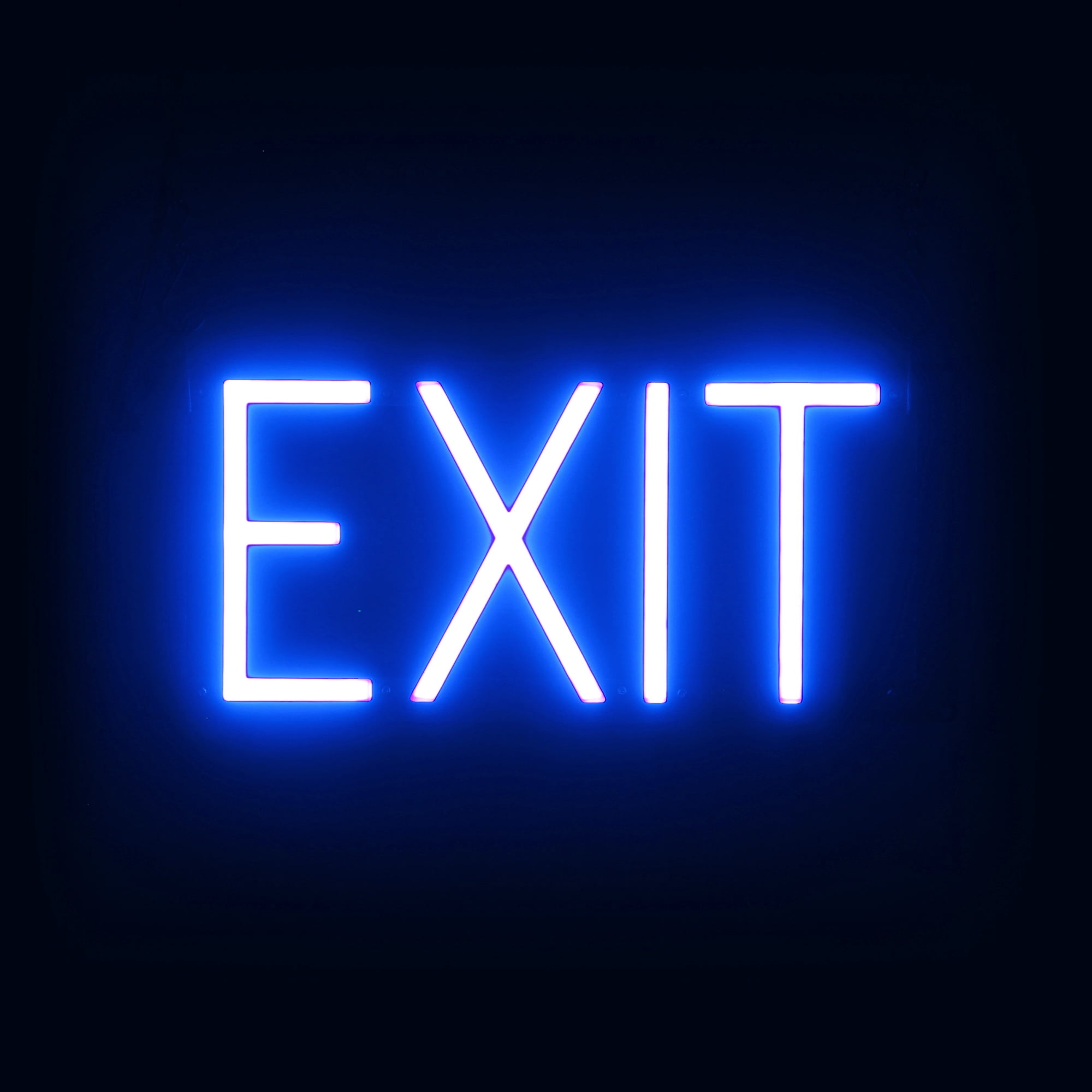 SpellBrite EXIT LED Sign for Business. 14.1" x 6.3" Blue EXIT Sign Has ...