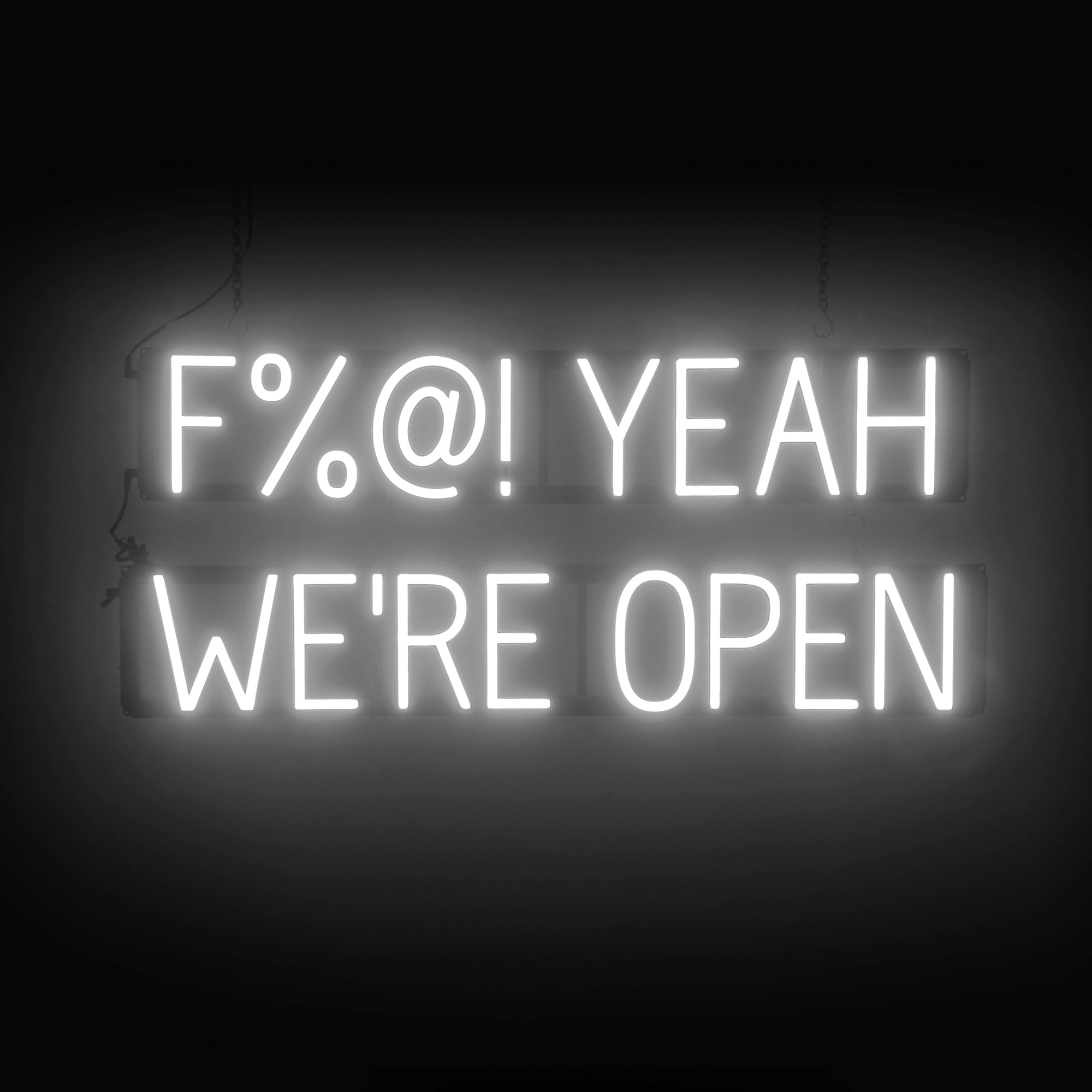 SpellBrite F%@! YEAH WE'RE OPEN LED Sign for Business. 35.3" x 15.0 ...
