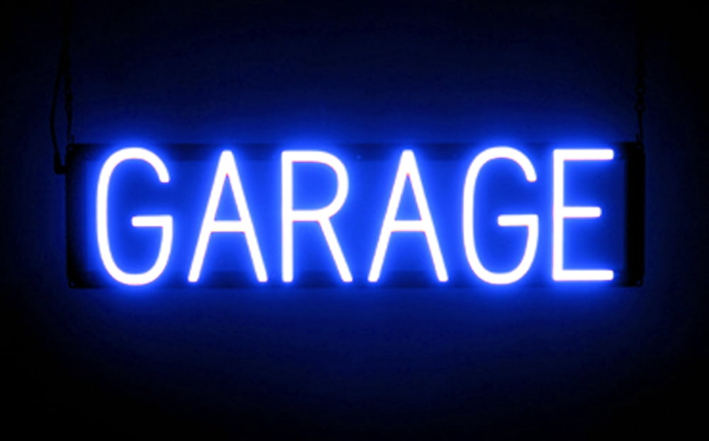 SpellBrite GARAGE LED Sign for Business. 24.1" x 6.3" Blue GARAGE Sign ...