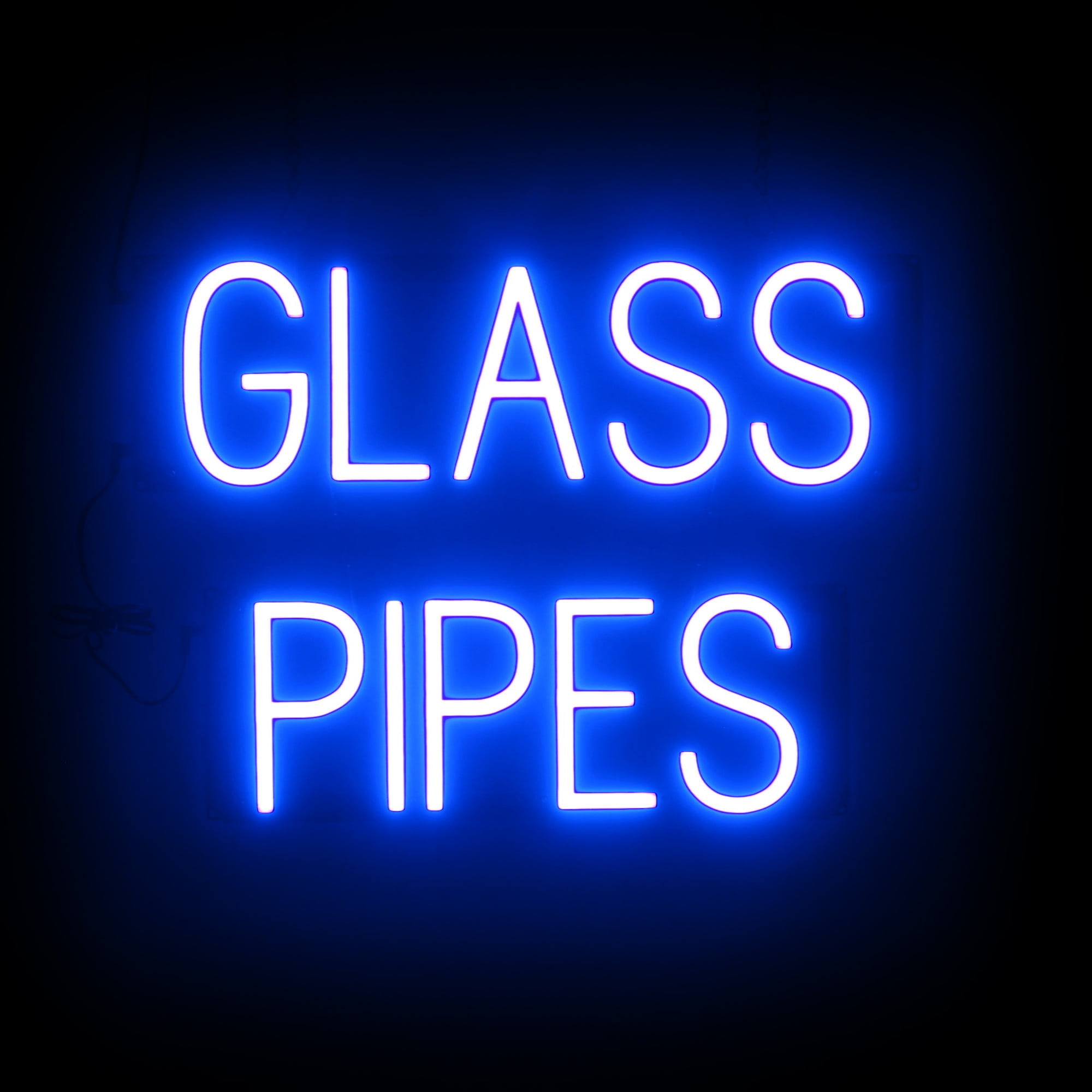 SpellBrite GLASS PIPES LED Sign for Business. 20.7" x 15.0" Blue GLASS ...