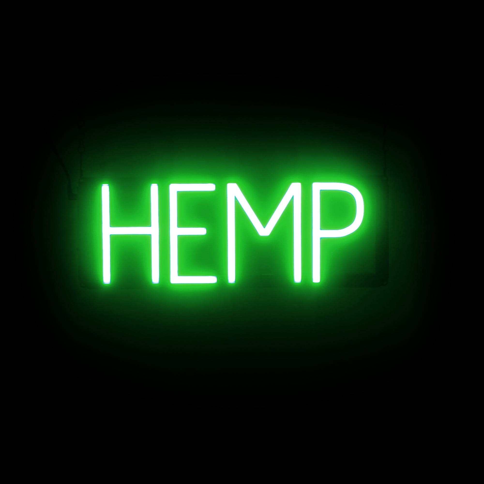 SpellBrite HEMP LED Sign for Business. 17.3" x 6.3" Green HEMP Sign Has ...