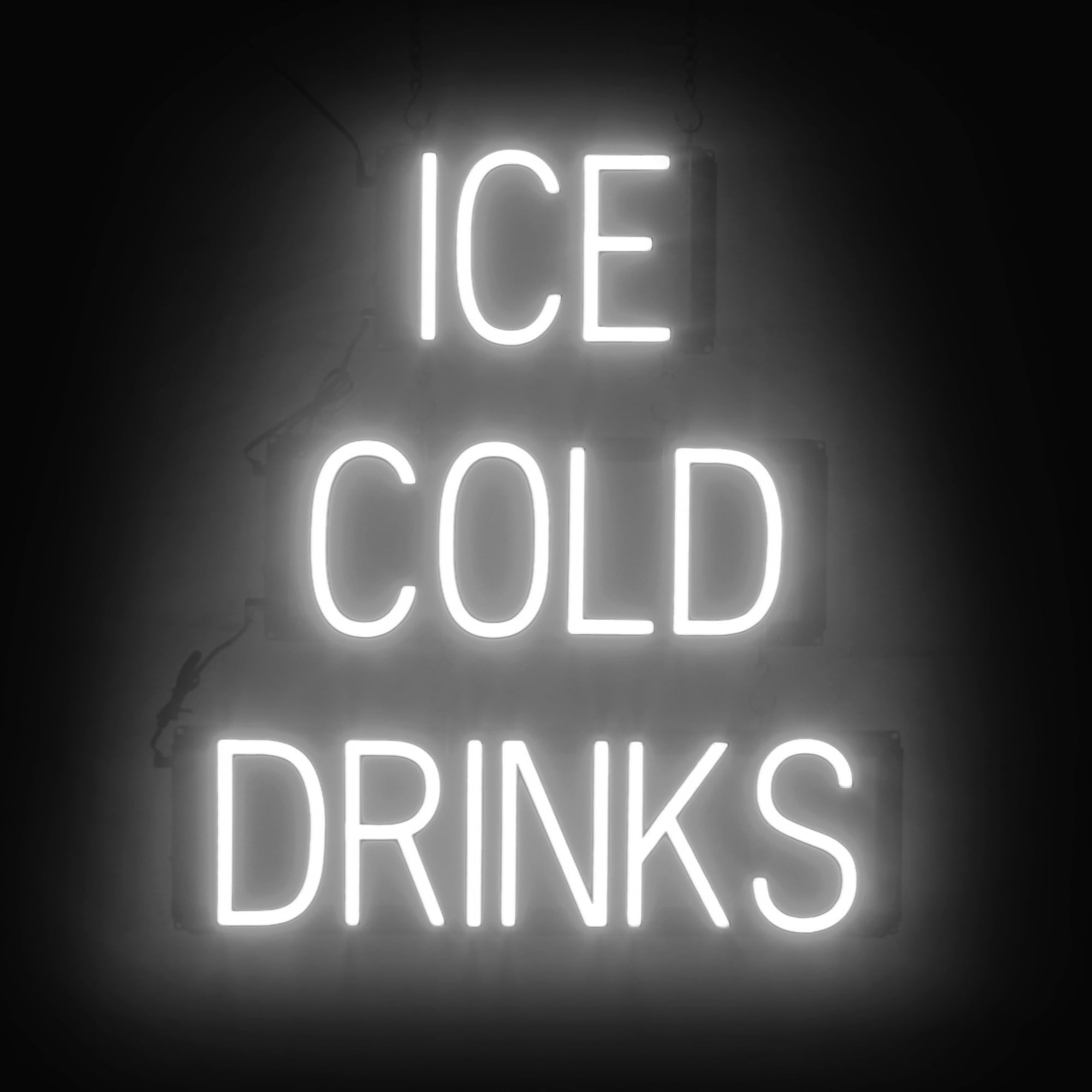 SpellBrite ICE COLD DRINKS LED Sign for Business. 21.9" x 23.8" White ...