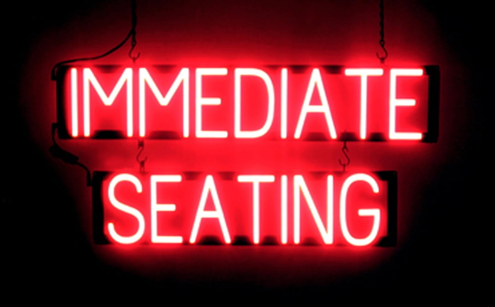 SpellBrite IMMEDIATE SEATING LED Sign for Business. 31.6" x 15.0" Red ...
