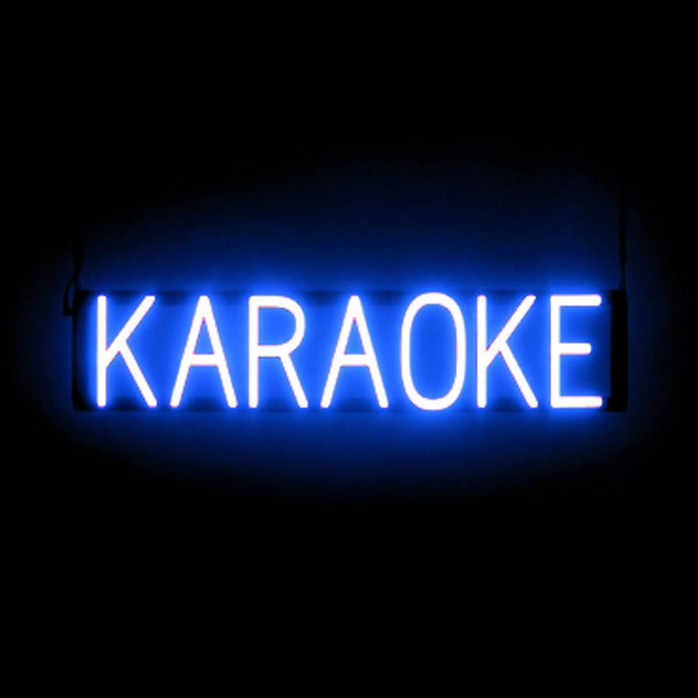 SpellBrite KARAOKE LED Sign for Business. 28.6" x 6.3" Blue KARAOKE ...
