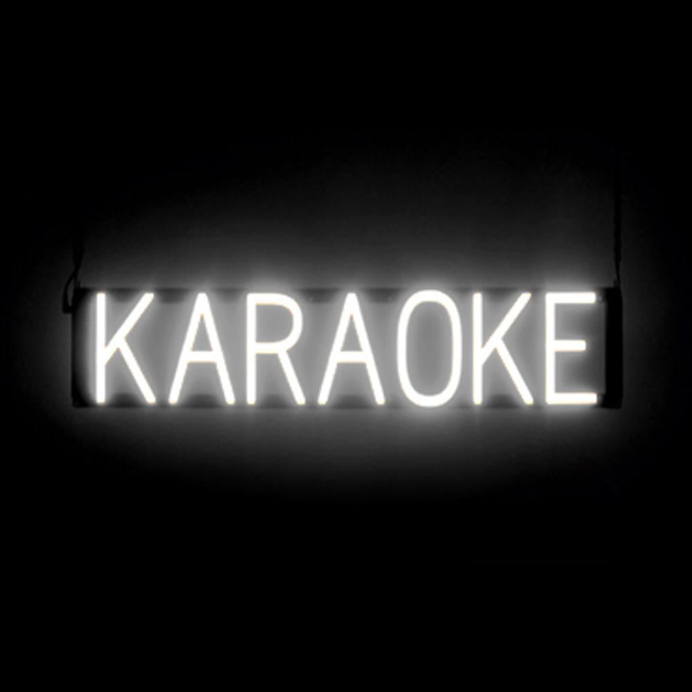 SpellBrite KARAOKE LED Sign for Business. 28.6" x 6.3" White KARAOKE ...