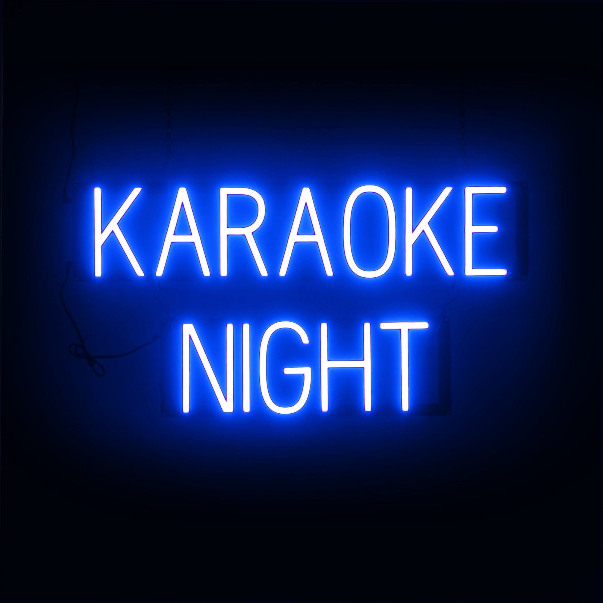 SpellBrite KARAOKE NIGHT LED Sign for Business. 28.6" x 15" Blue ...