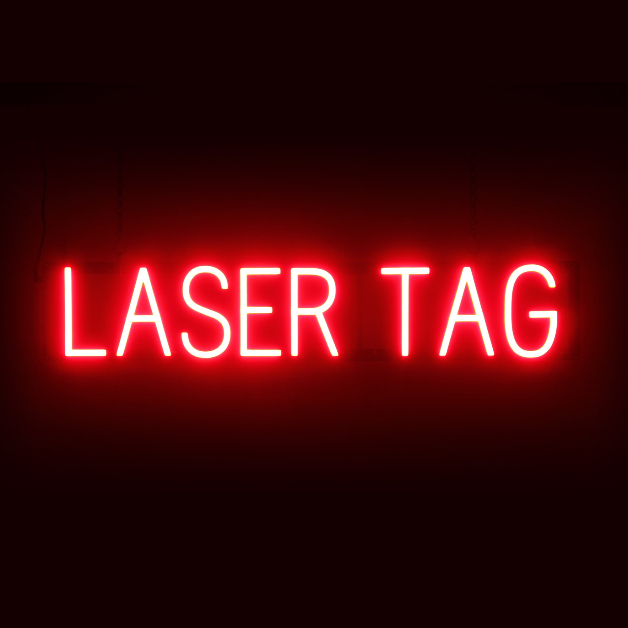 SpellBrite LASER TAG LED Sign for Business. 33.6" x 6.3" Red LASER TAG ...