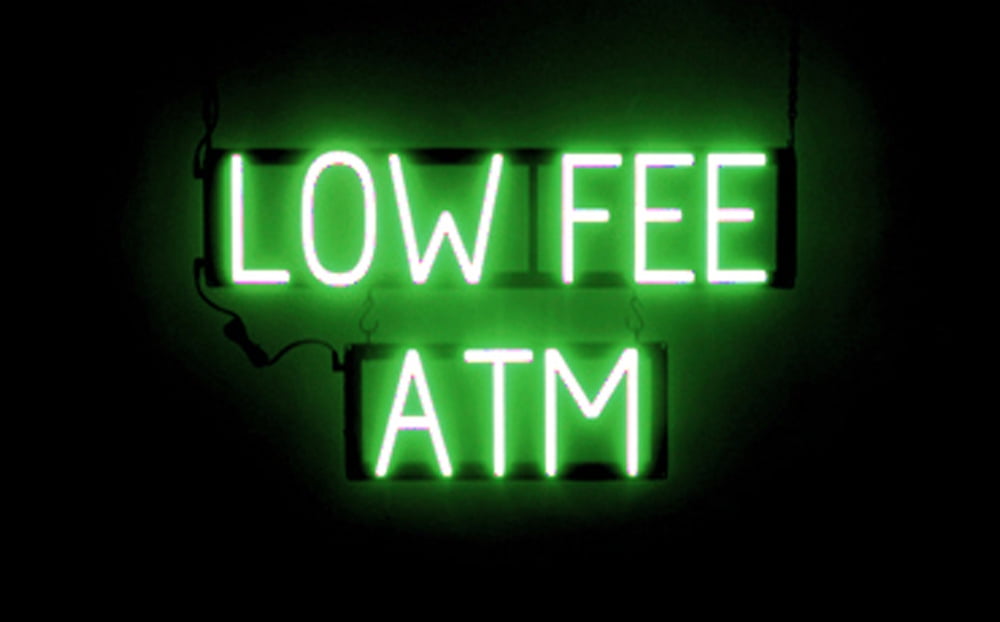 SpellBrite LOW FEE ATM LED Sign for Business. 26.5" x 15.0" Green LOW ...