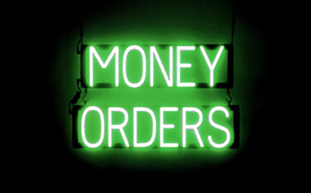 SpellBrite MONEY ORDERS LED Sign for Business. 24.0" x 15.0" Green ...
