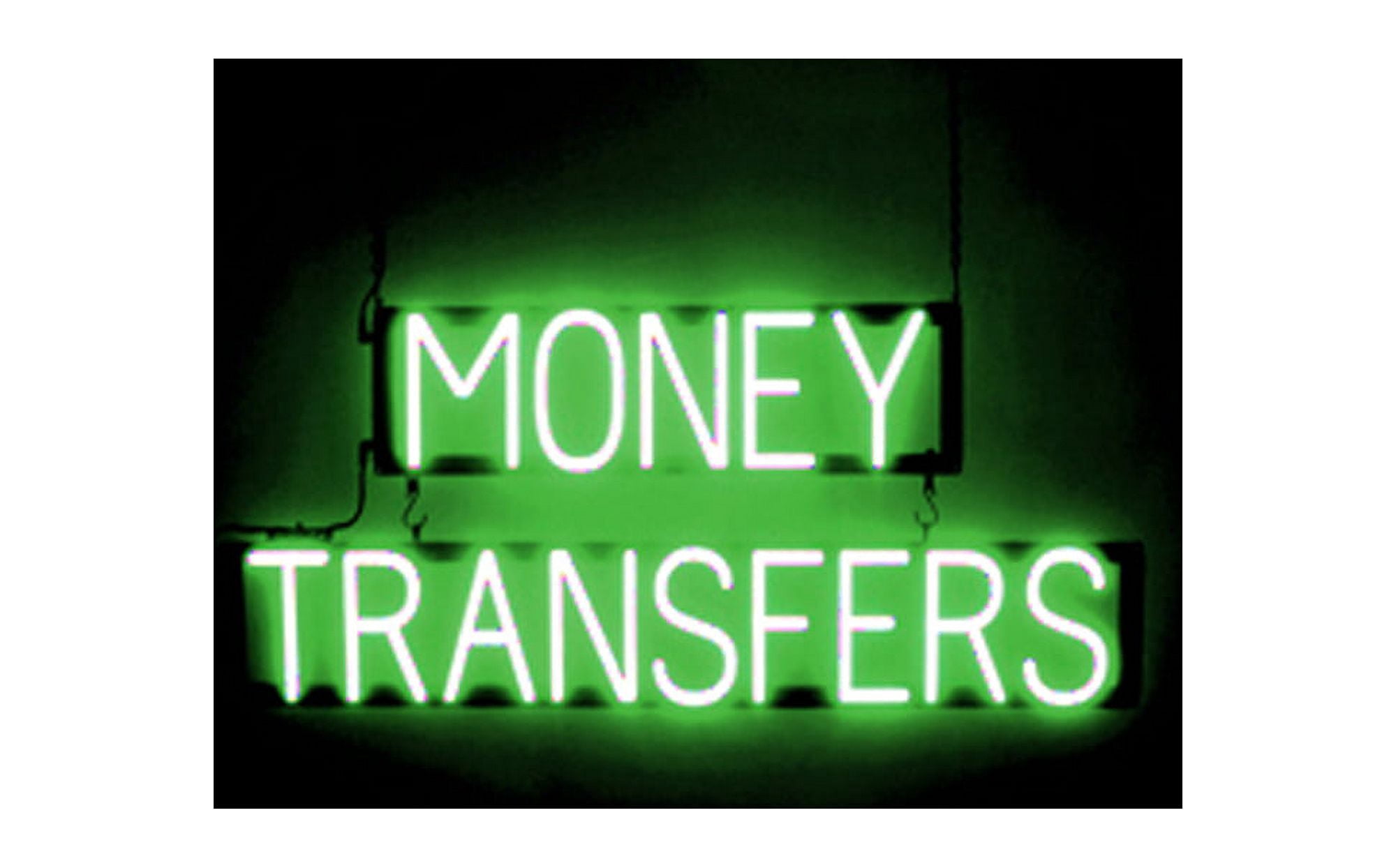 SpellBrite MONEY TRANSFERS LED Sign for Business. 34.8" x 15.0" Green ...
