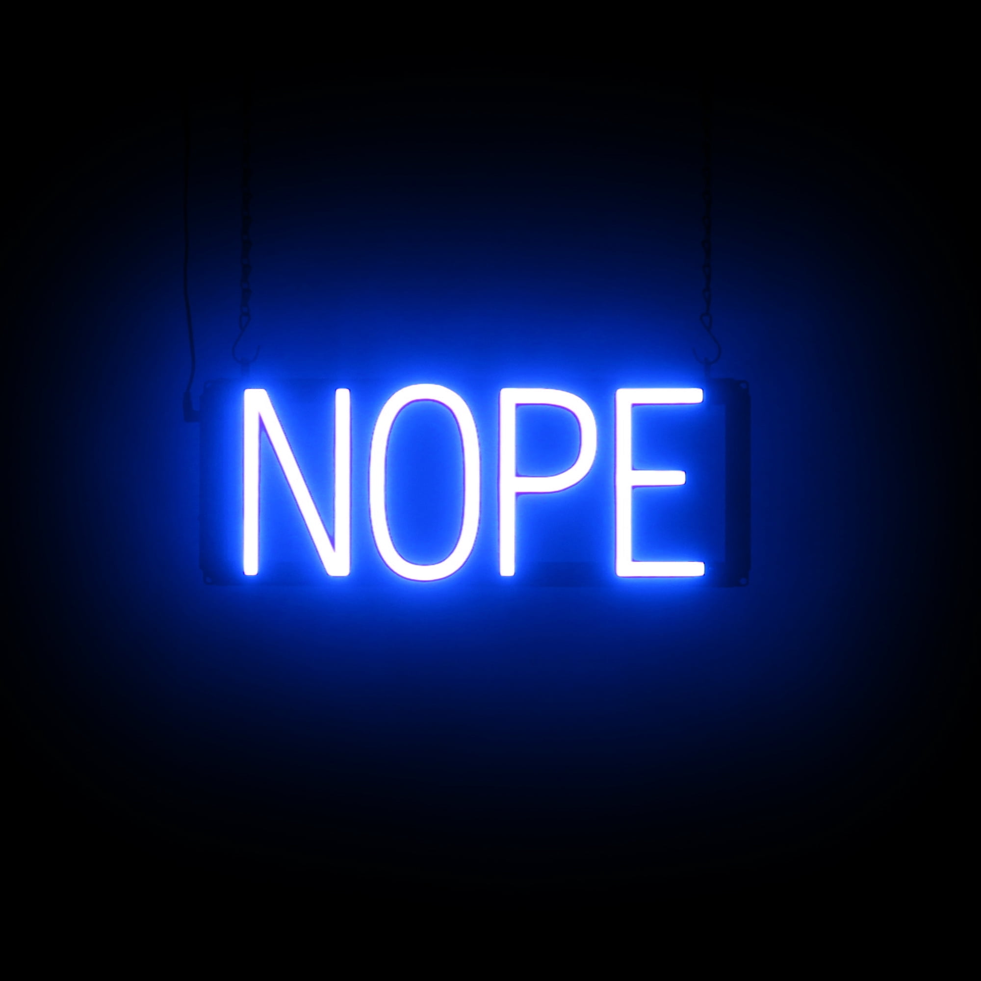 SpellBrite NOPE LED Sign for Business. 16.5" x 6.3" Blue NOPE Sign Has ...