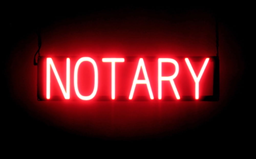SpellBrite NOTARY LED Sign for Business. 25.3" x 6.3" Red NOTARY Sign ...